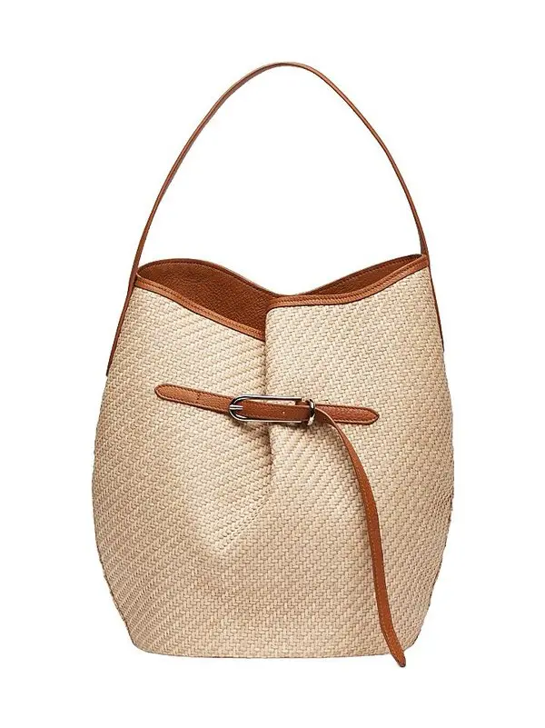 LIFFNER Large Belted Bucket Bag - Beige