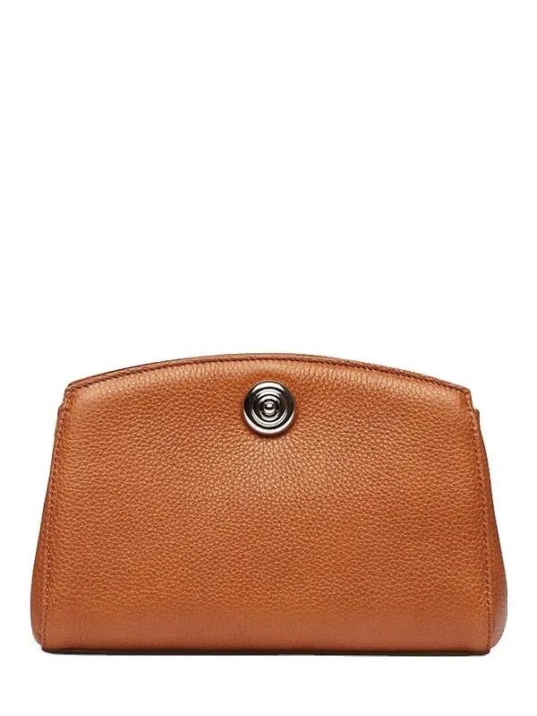 LIFFNER Small Pushlock Leather Clutch - Brown