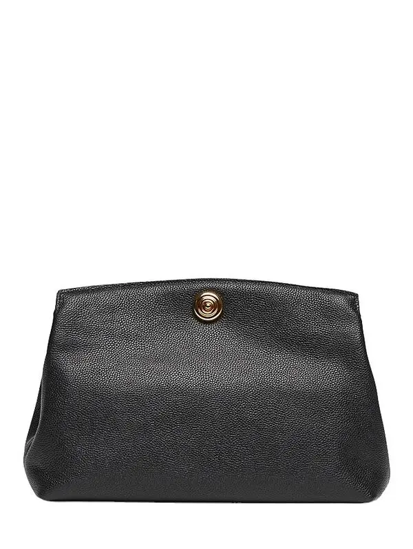 LIFFNER Medium Leather Pushlock Pouch - Black
