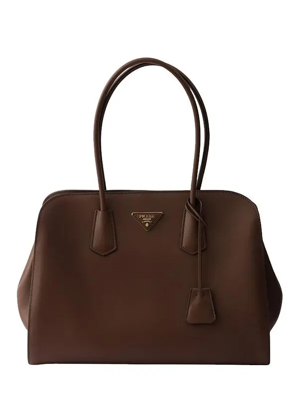 Prada Leather Tote Bag - Brown