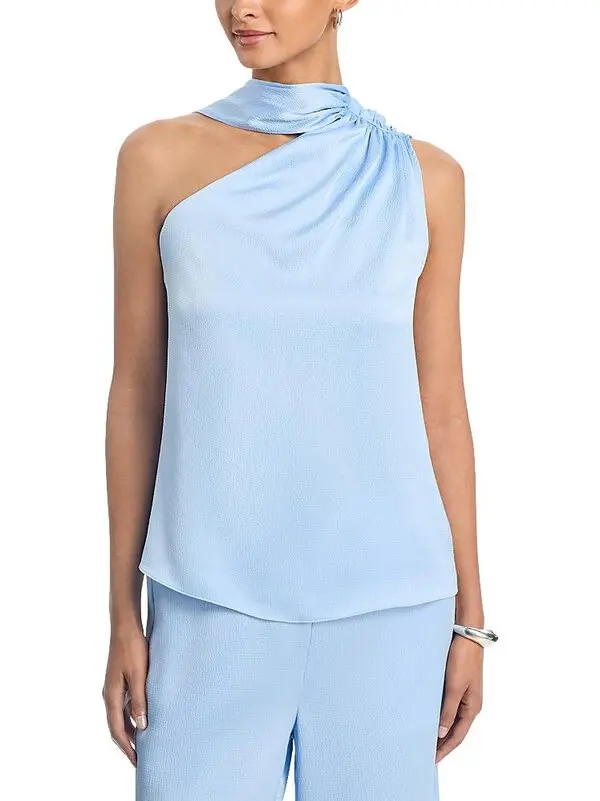 Generation Love Caliope Hammered Satin Scarf Blouse - Light Blue