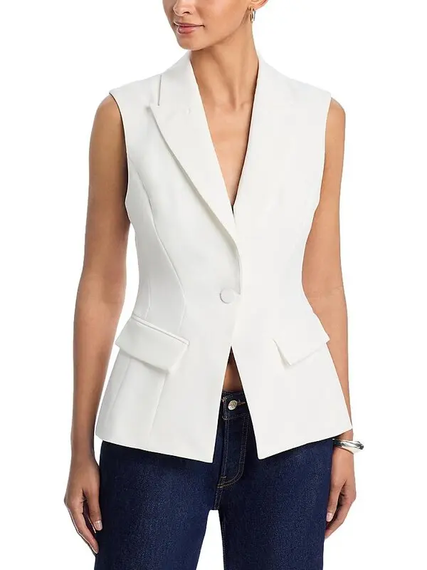 Generation Love Rialto Crepe Sleeveless Blazer - White