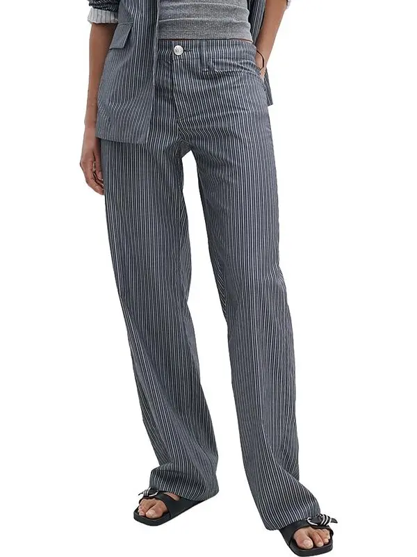 Rag & Bone Saige Stripe Low Rise Poplin Pants - Sal Stripe