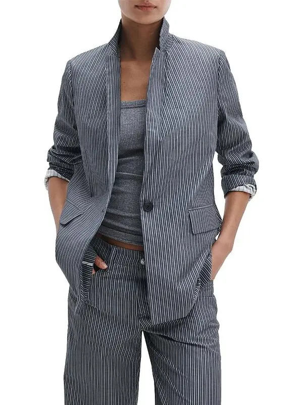 Rag & Bone Jennie Poplin Striped Blazer - Sal Stripe