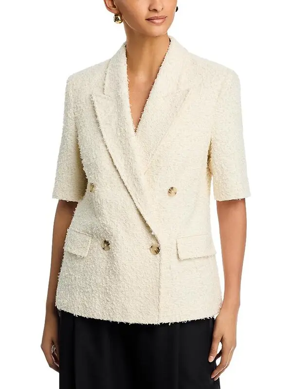 Hugo Boss Jaleto Tweed Jacket - Soft Cream Eyelash Tweed