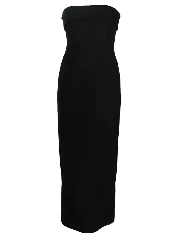 THE NEW ARRIVALS ILKYAZ OZEL Turn-up Detail Sleeveless Maxi Dress - Black