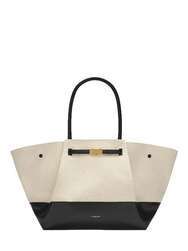 DEMELLIER Canvas Tote Bag - White/black