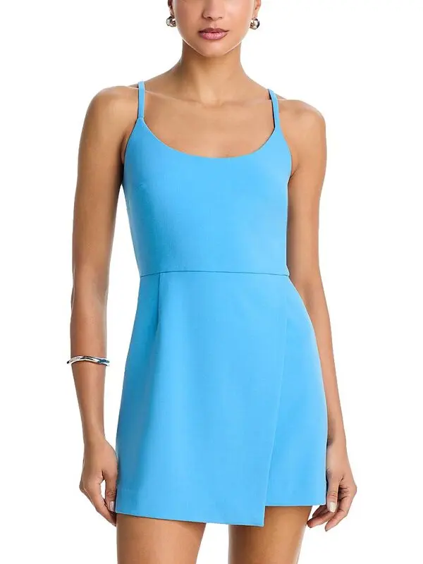 French Connection Whisper Scoop Neck Envelope Mini Dress - Poolside Blue