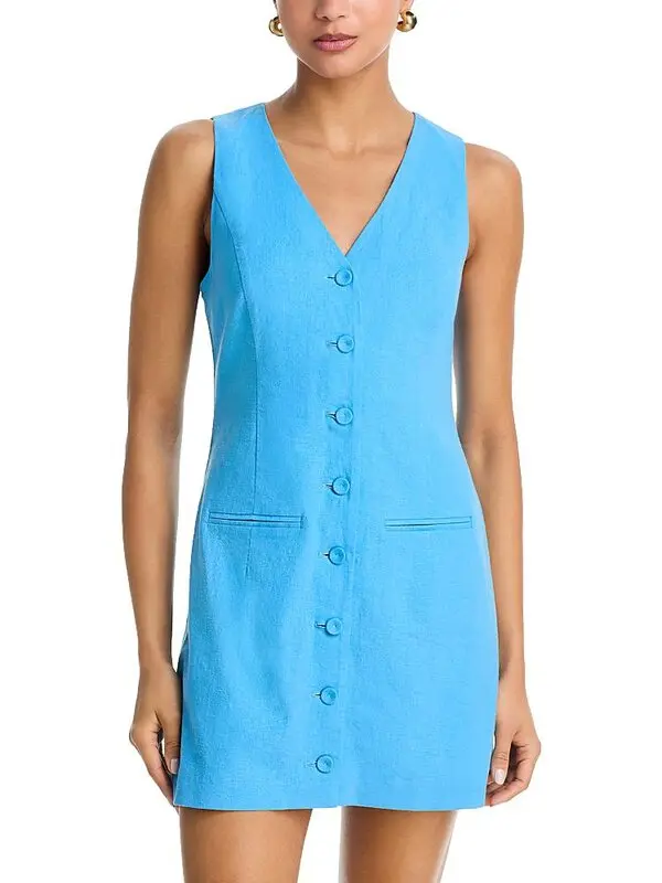 French Connection Aspen Sleeveless A-line Mini Dress - Poolside Blue