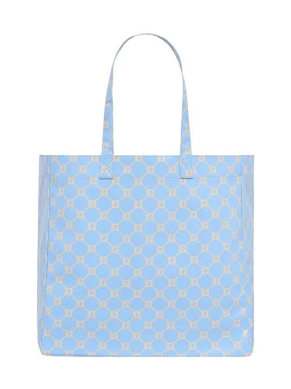Gerard Darel Lola Monogrammed Canvas Tote Bag - Sky/vanilla
