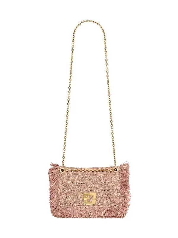 Gerard Darel Le Fanny Crochet Raffia Crossbody - Purple