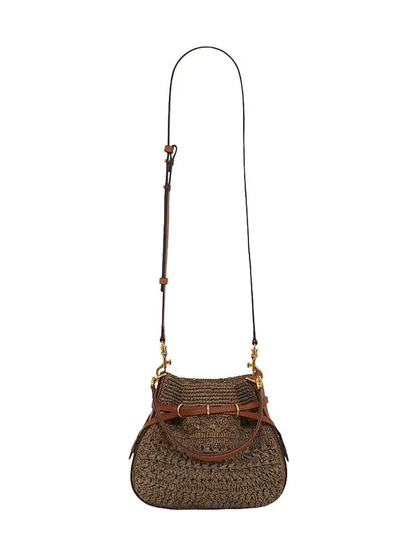 Gerard Darel Le Mini Romy Raffia Bucket Bag - Khaki