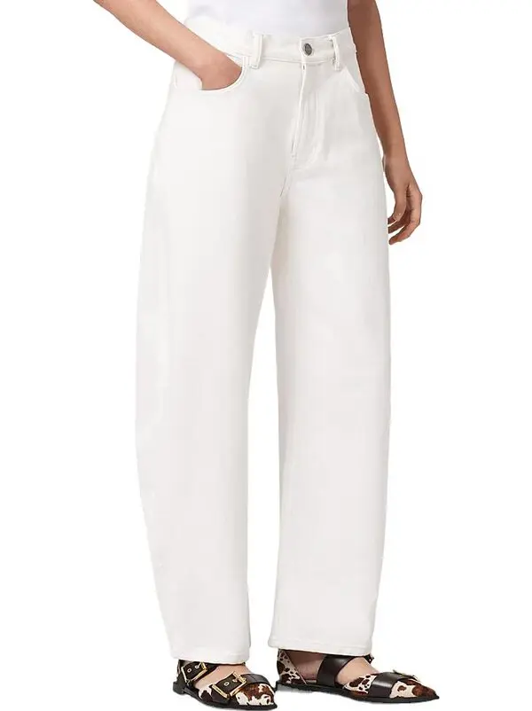 ALLSAINTS Sadie High Rise Barrel Jeans - Ecru White