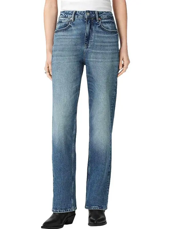 ALLSAINTS Ida High-rise Straight Jeans - Mid Indigo