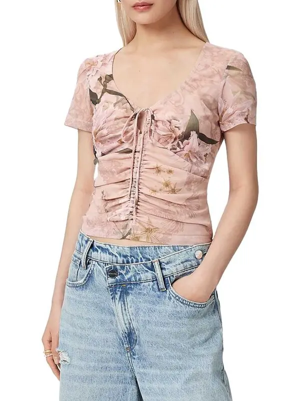 ALLSAINTS Gabby Mesh Top - Crystal Pink
