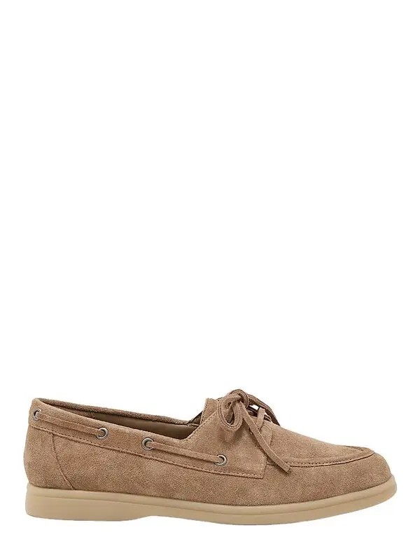 REISS Suede Boat Shoe Loafers - Taupe
