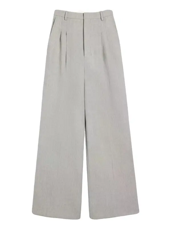 AMI Paris Pleated Palazzo Pants - Grey