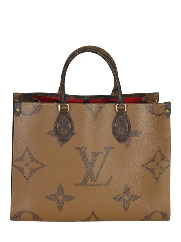 LOUIS VUITTON Onthego Mm Tote Reverse Monogram Giant Canvas - Brown