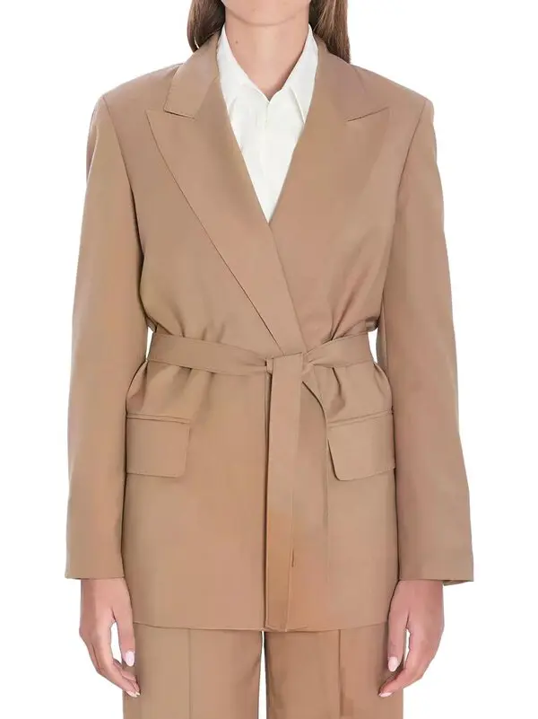 Max Mara Tie-fastening Blazer - Neutrals