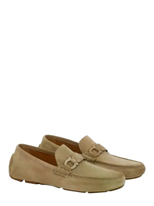 FERRAGAMO Gancini-detail Loafers - Neutrals