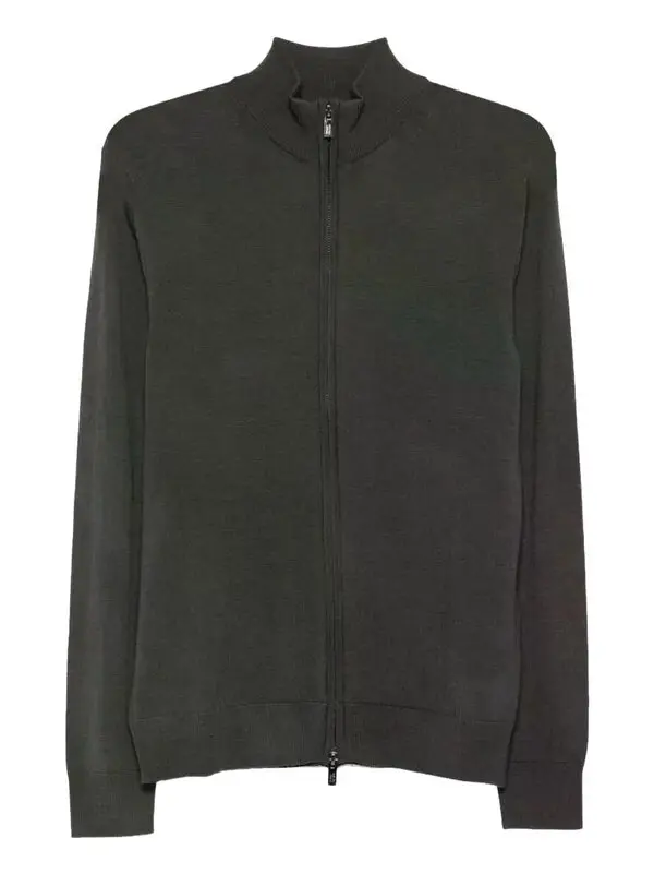Emporio Armani Zipped Cardigan - Green