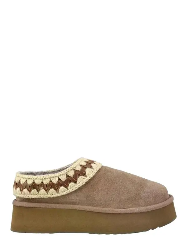 Mou Platform Suede Clogs - Neutrals