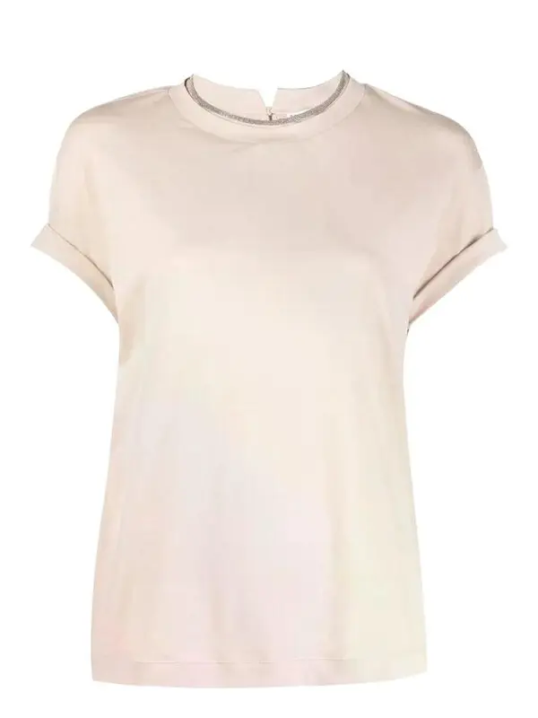 Brunello Cucinelli Roll-sleeve T-shirt - Neutrals