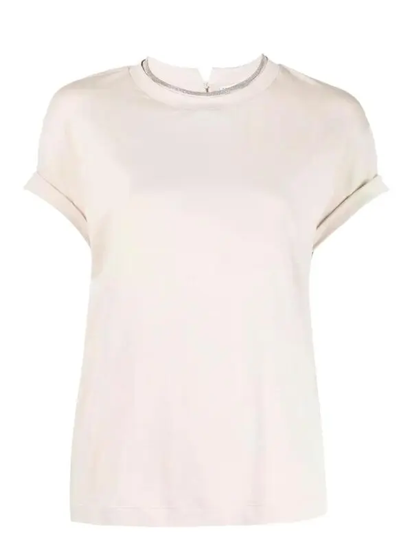 Brunello Cucinelli Roll-sleeve T-shirt - Neutrals