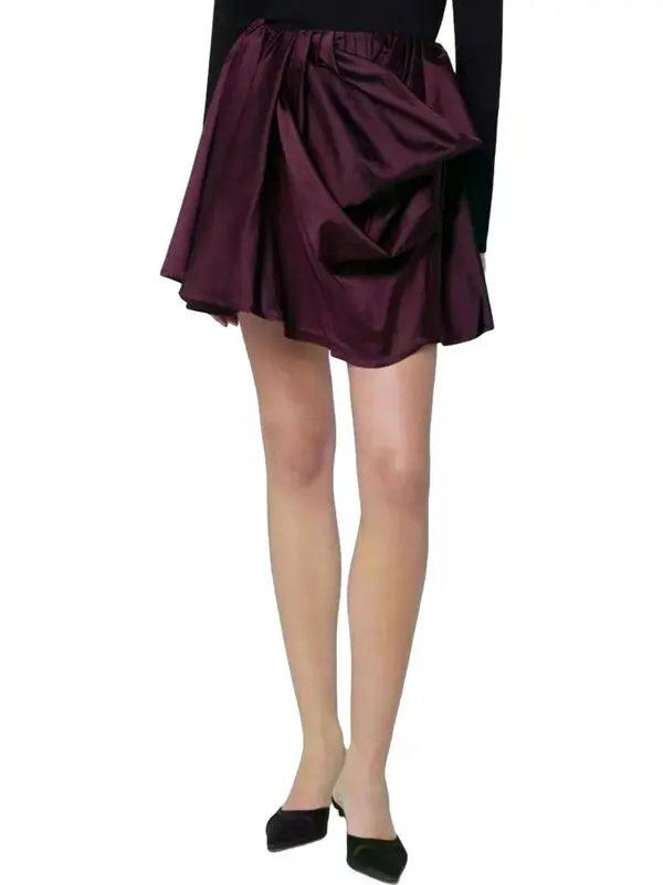 GANNI Draped Mini Skirt - Purple