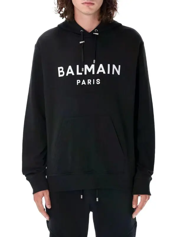 Balmain Logo-print Hoodie - Black