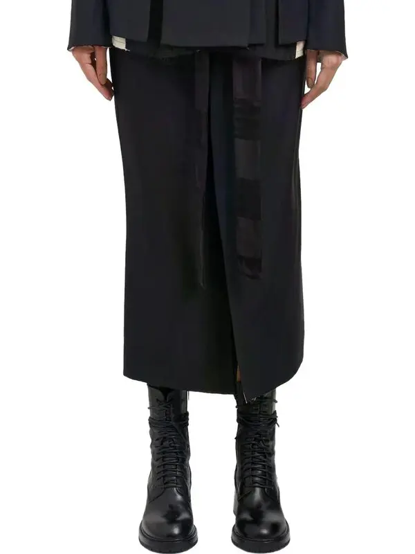 ALESSANDRA MARCHI Midi Skirt With Belt - Black