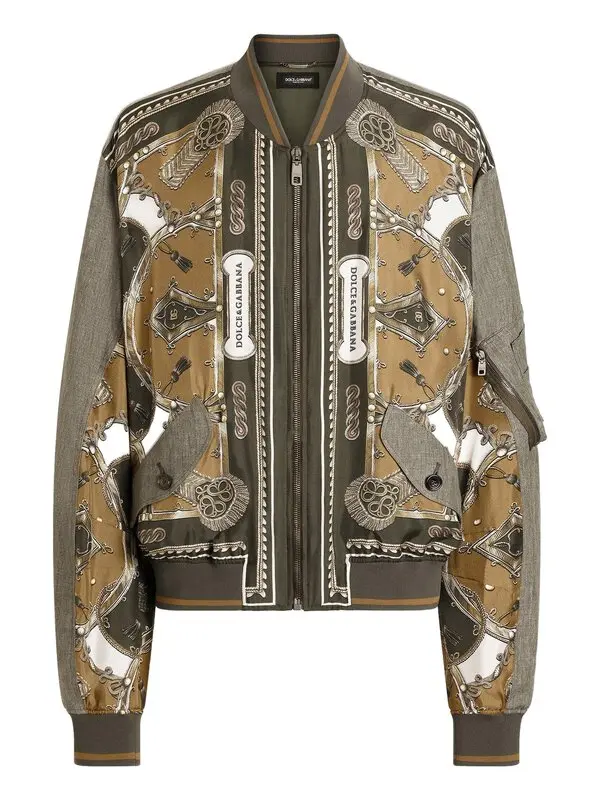 Dolce & Gabbana Cargo-print Oversized Twill Bomber Jacket - Multicolor