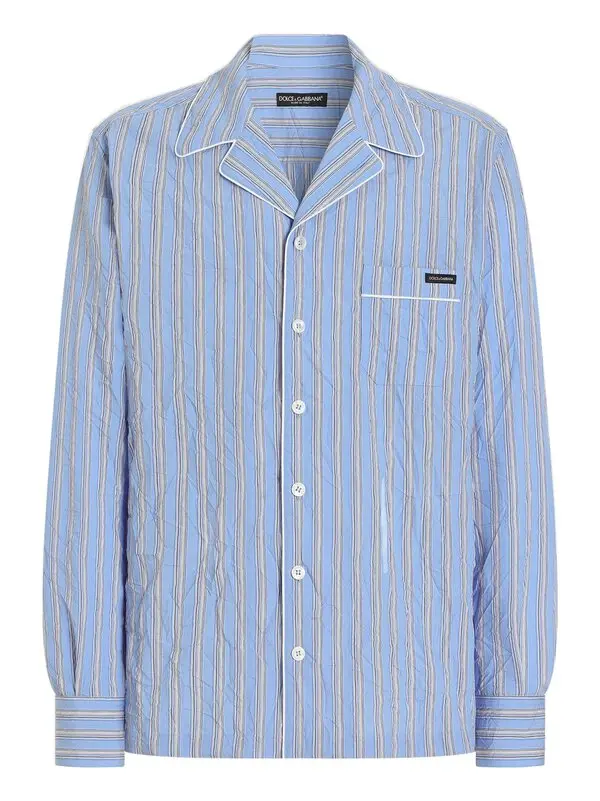 Dolce & Gabbana Crinkled Striped Fabric Vanity Shirt - Multicolor