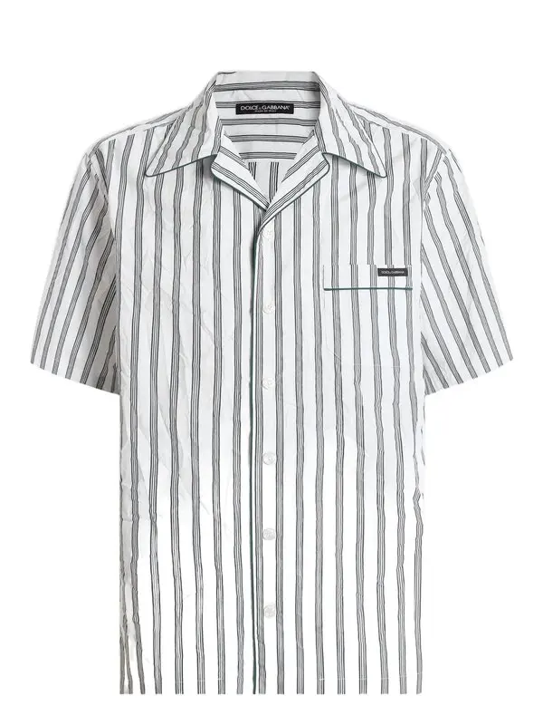 Dolce & Gabbana Crinkled Striped Poplin Hawaii Shirt - Multicolor