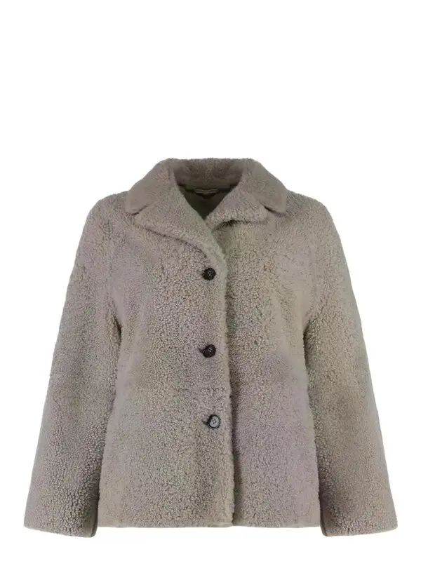 Max Mara Violante Shearling Coat - Grey