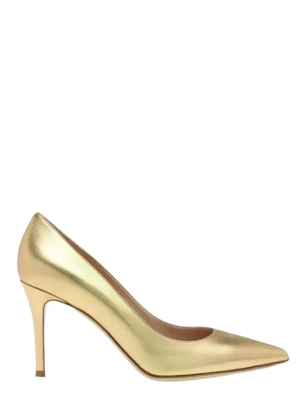 GIANVITO ROSSI Metallic Leather Pumps - Gold