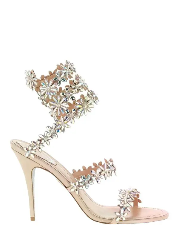 Rene Caovilla Eva Floral-embellished Sandals - Neutrals