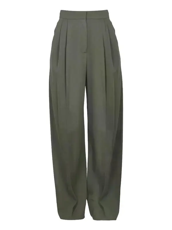 Alexander McQueen Wide-leg Pleated Trousers - Green