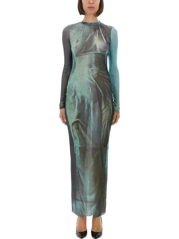 JEAN PAUL GAULTIER Long-sleeve Maxi Dress - Blue