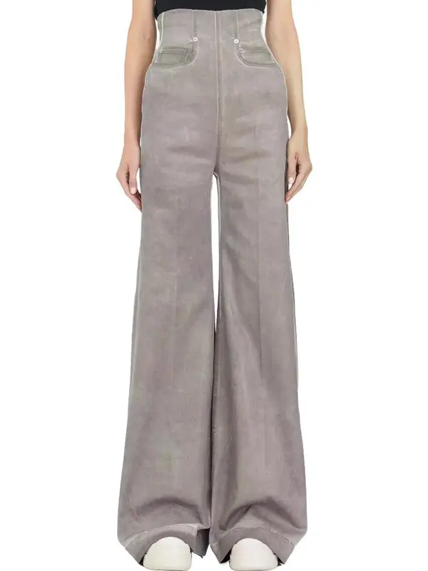 Rick Owens High-waist Wide-leg Jeans - Grey