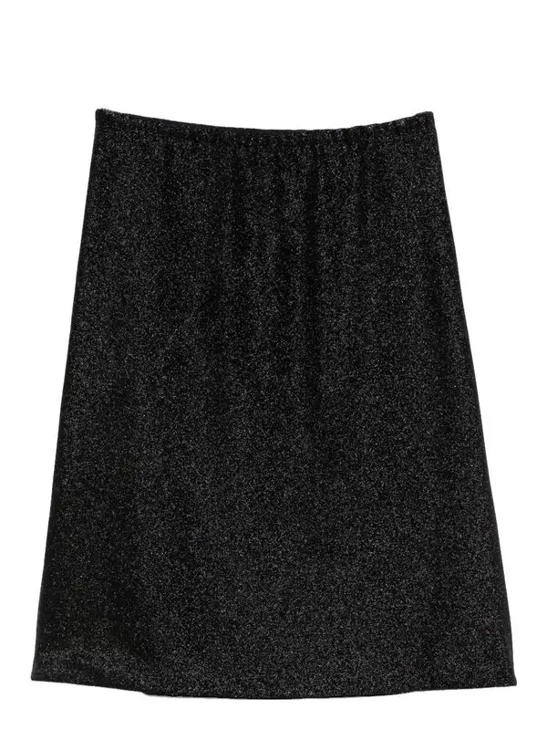 JIL SANDER Elasticated A-line Midi Skirt - Black