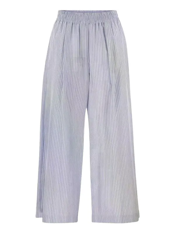 Max Mara Striped Cropped Trousers - Blue