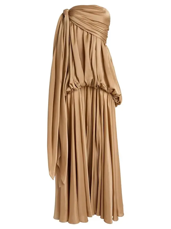 Zimmermann Silk Alchemy Billow Maxi Dress - Gold