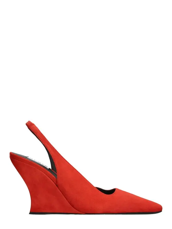 Alaïa Suede Wedge Slingback Heels 90 - Orange