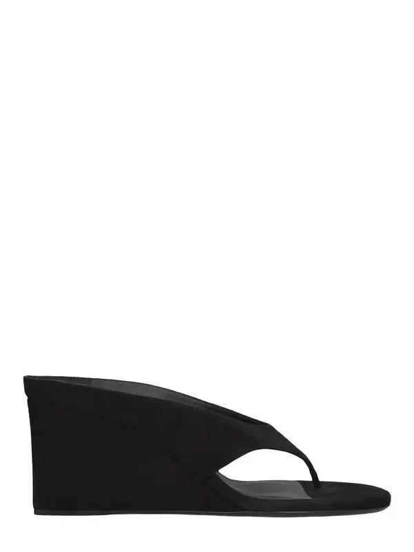 Alaïa Suede Cube Wedge Sandals 75 - Black
