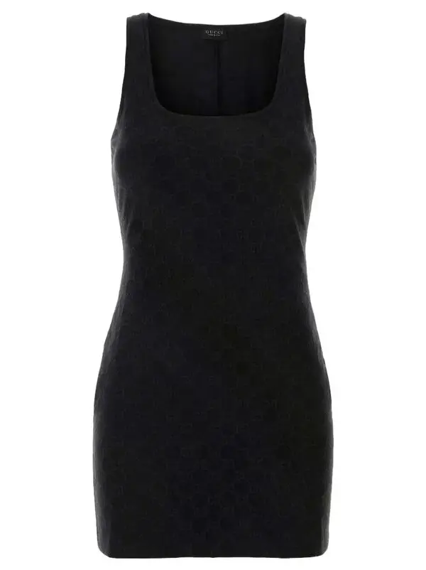 Gucci Gg Jacquard Dress - Black