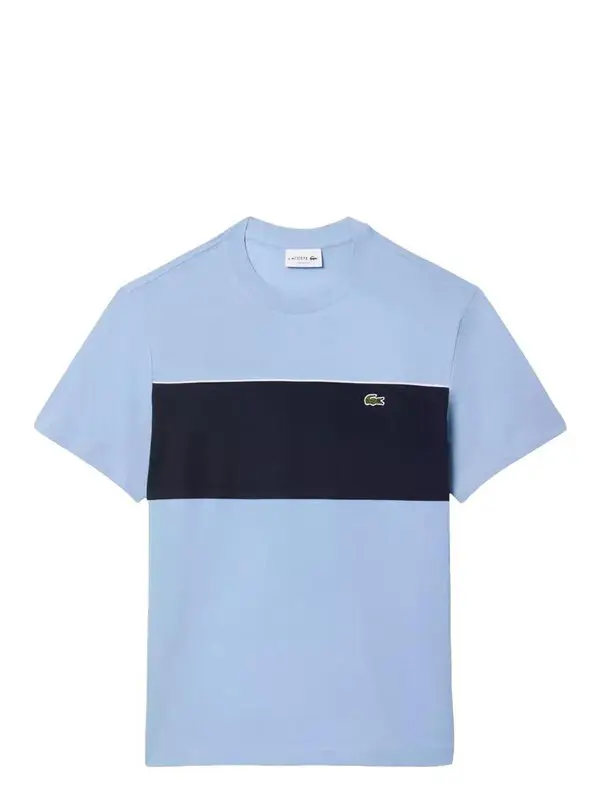 Lacoste Striped Round Neck T-shirt - Blue