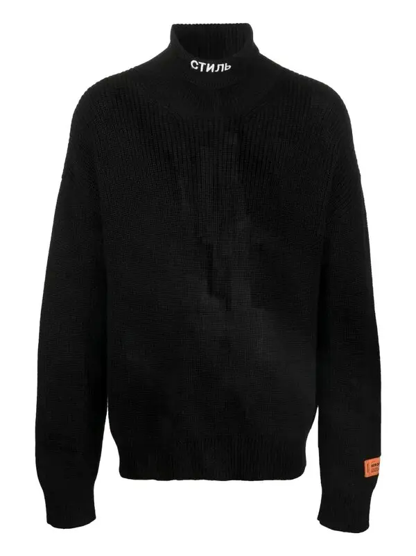 Heron Preston Embroidered Roll-neck Jumper - Black