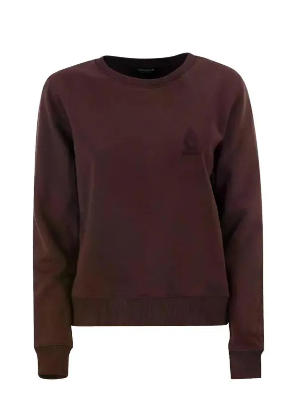 DONDUP Crew-neck Sweatshirt With Logo Embroidery - Brown
