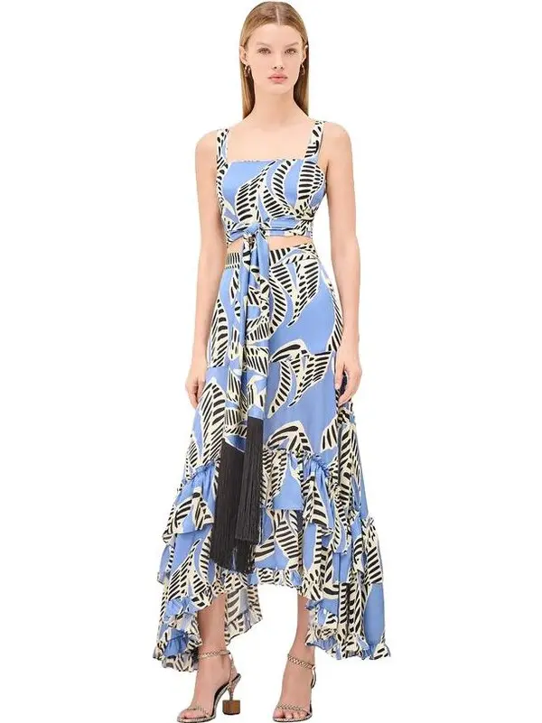 Alexis Bexley Printed Midi Skirt - Red